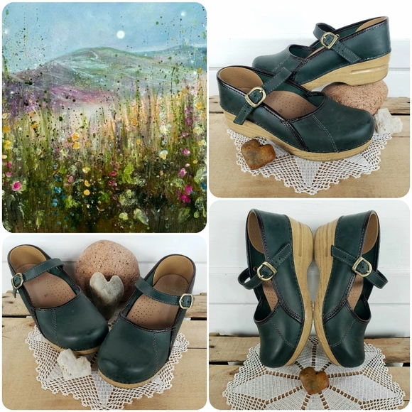 Dansko | Shoes | Emerald Green Dansko Pro Clogs Marcelle Mary Jane ...